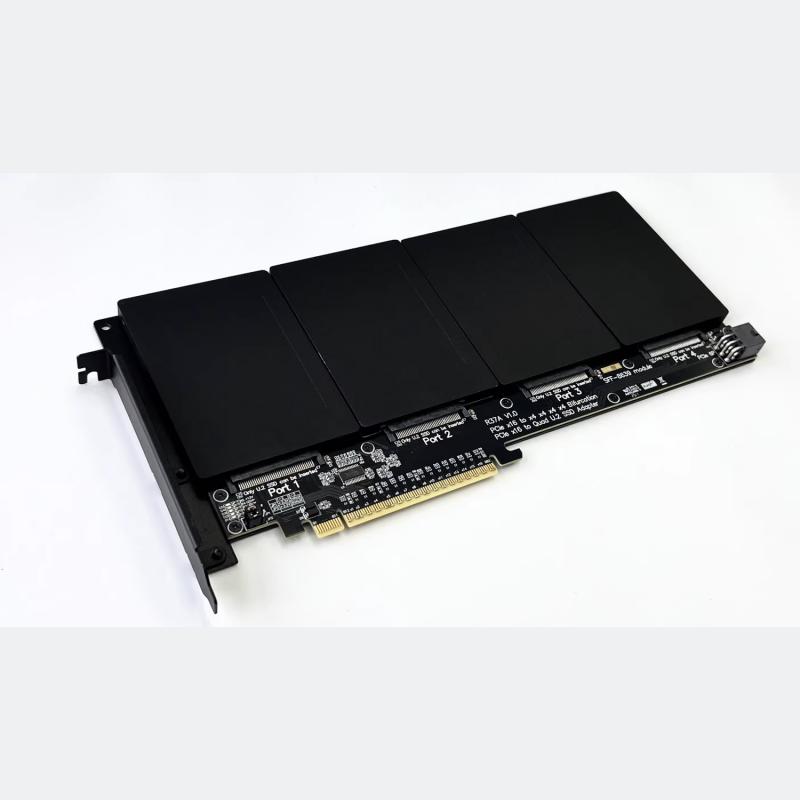 PCIe 5.0 x16 to 4-port U.2 SFF-8639 Adapter