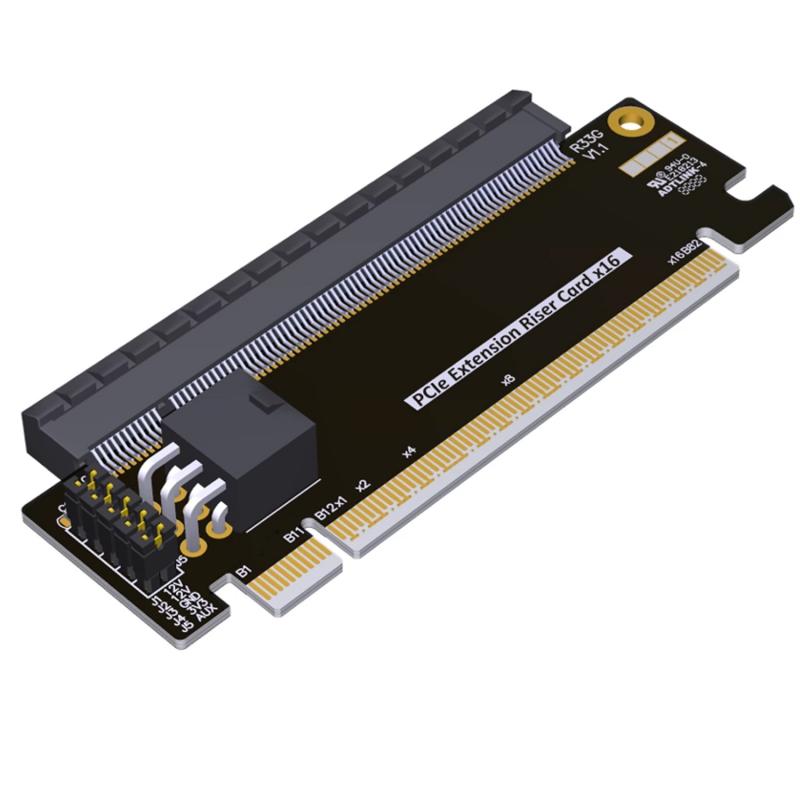 PCIe 5.0 x16 Male to x16 Female Half-height to Full-height Upward ...