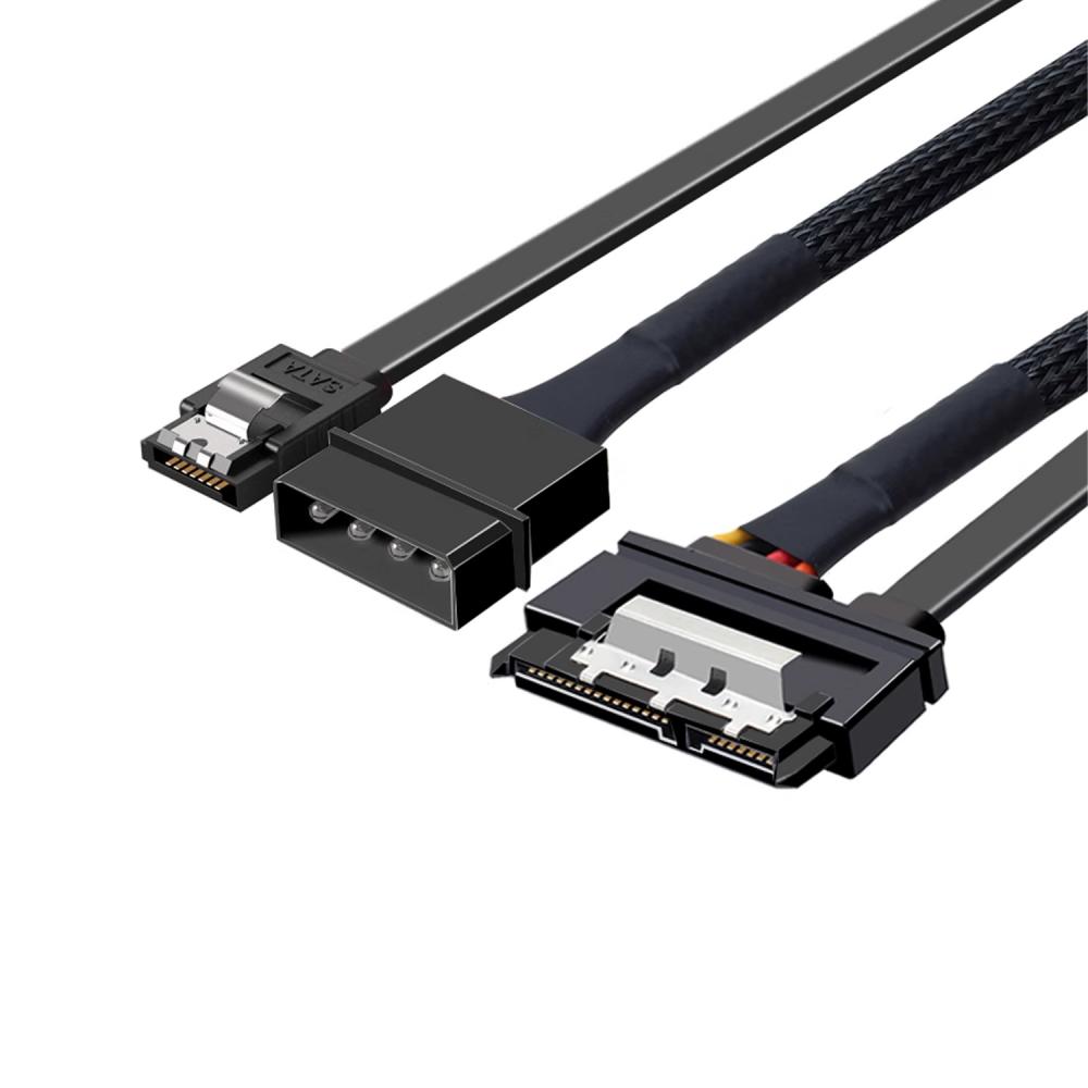 SATA III 3.0 22P (7+15) Female to 7Pin SATA Data & Big 4Pin Power Cable