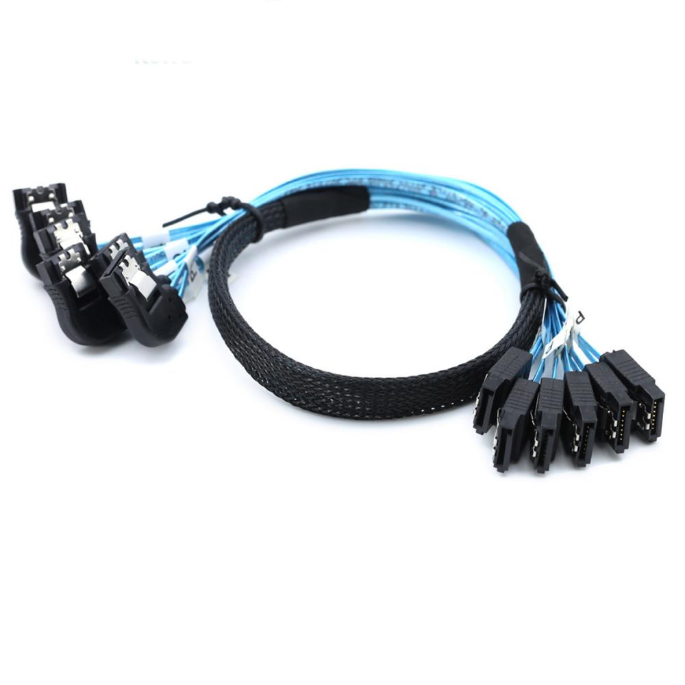 6 Straight SATA 7Pin to 6 Right Bend SATA 7Pin Cable
