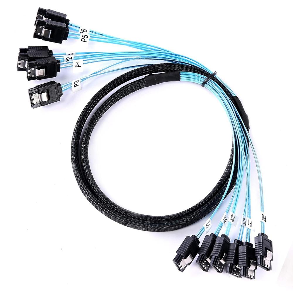 6 Straight SATA 7Pin to 6 Straight SATA 7Pin Cable