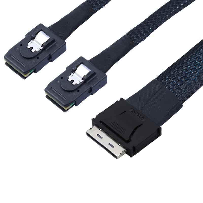OCulink SFF-8611 8i to Two Straight Internal Mini SAS SFF-8087 36P Cable