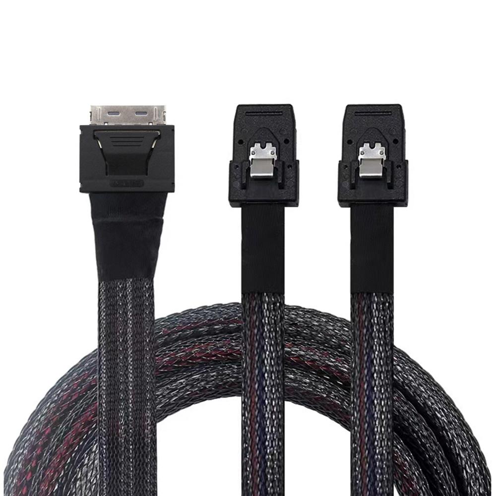 OCulink SFF-8611 8i to Two Straight Internal Mini SAS SFF-8087 36P Cable