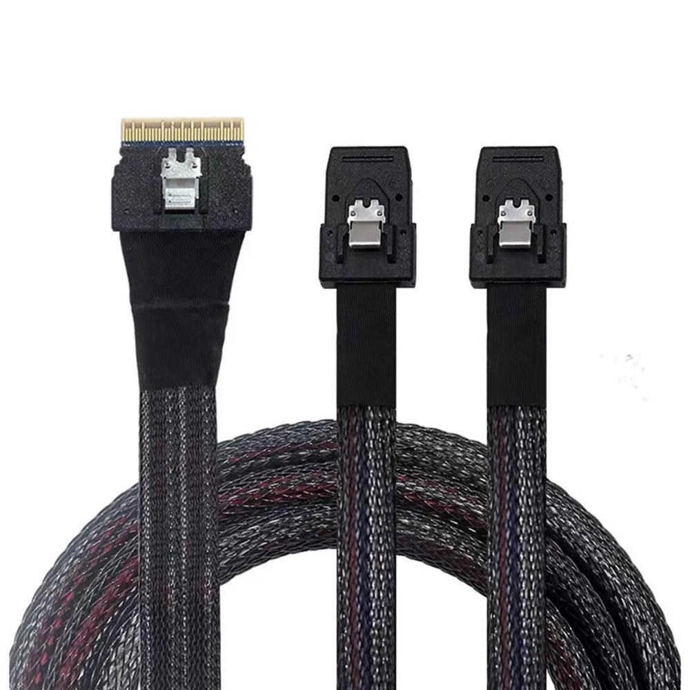 SlimSAS SFF-8654 8i to Two Internal Mini SAS SFF-8087 36P Cable