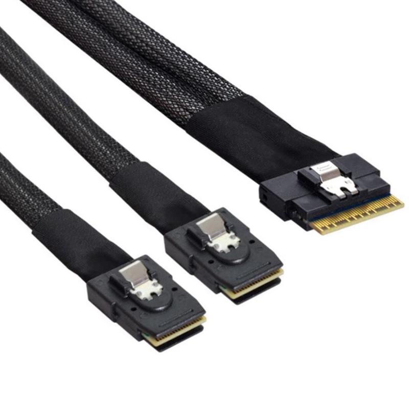 SlimSAS SFF-8654 8i to Two Internal Mini SAS SFF-8087 36P Cable