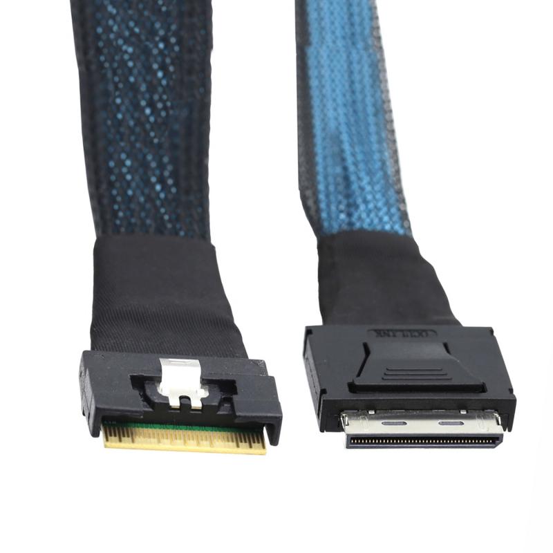 Fully Enclosed SlimSAS SFF-8654 8i to OCulink SFF-8611 8x Cable
