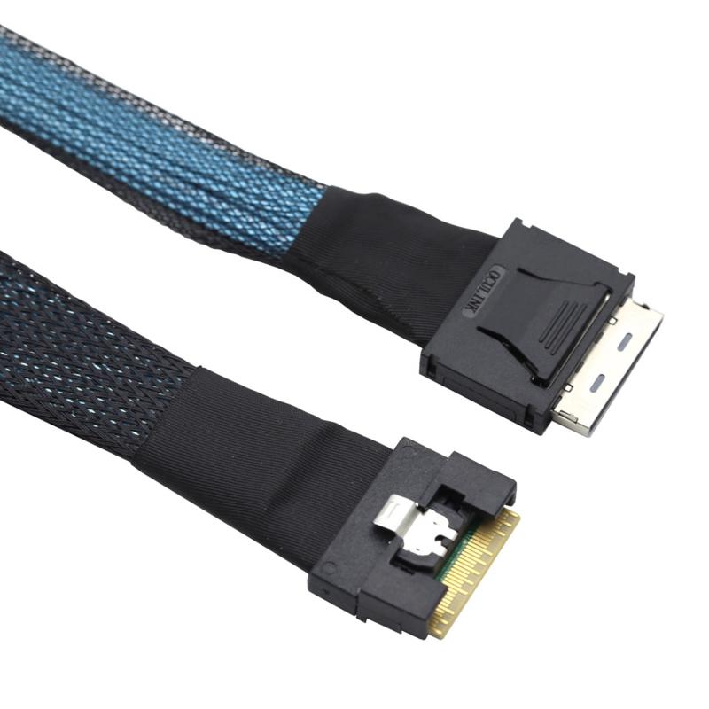 Fully Enclosed SlimSAS SFF-8654 8i to OCulink SFF-8611 8x Cable