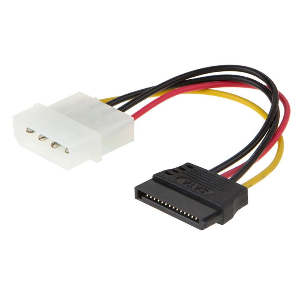 LP4 4Pin IDE Male to SATA 15Pin Female Power Cable