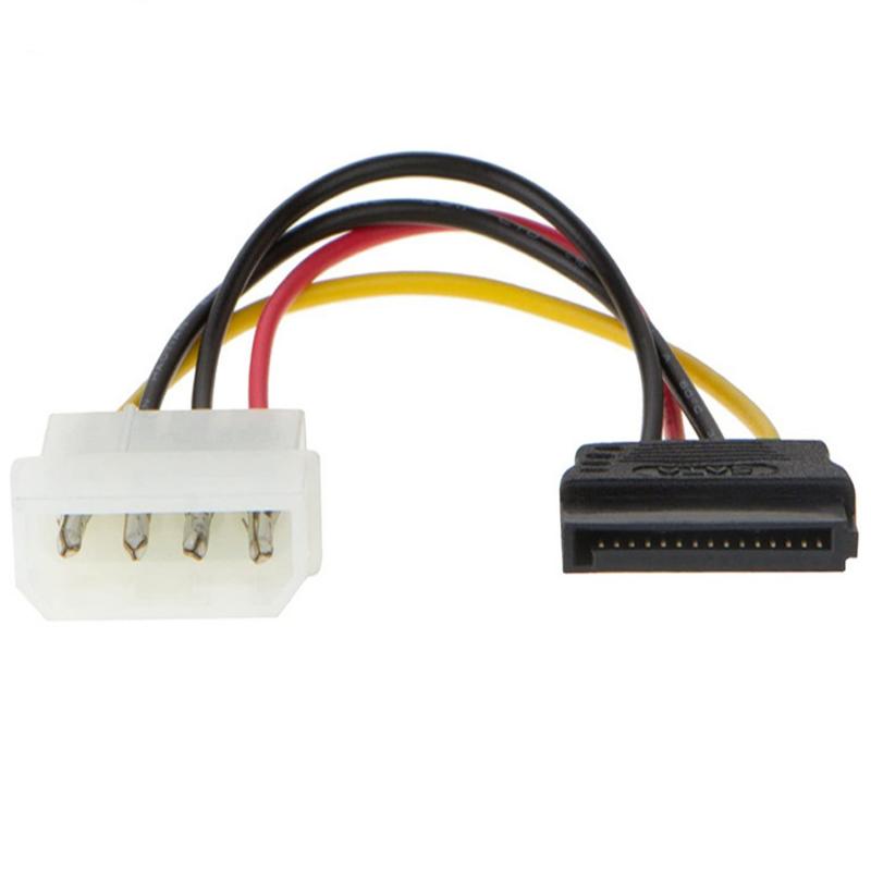 LP4 4Pin IDE Male to SATA 15Pin Female Power Cable