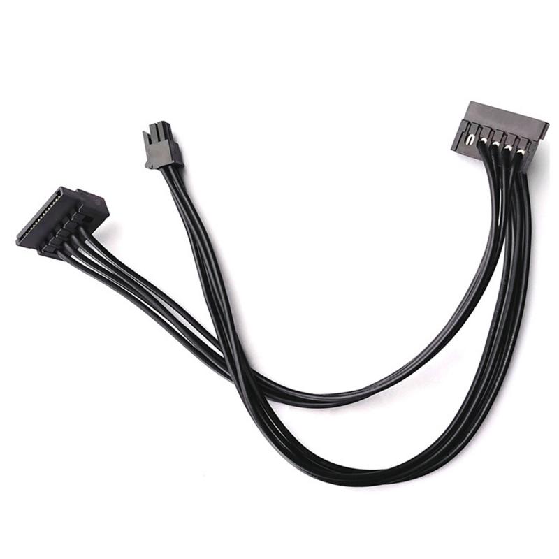 ATX Mini 4Pin to Dual SATA 15Pin Female Power Cable