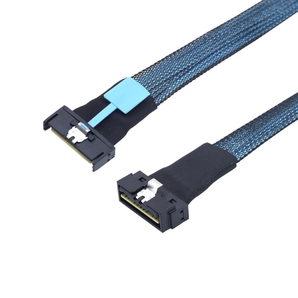 MCIO 8x 74P to Low Profile SlimSAS SFF-8654 8x 74P Cable, Straight to ...
