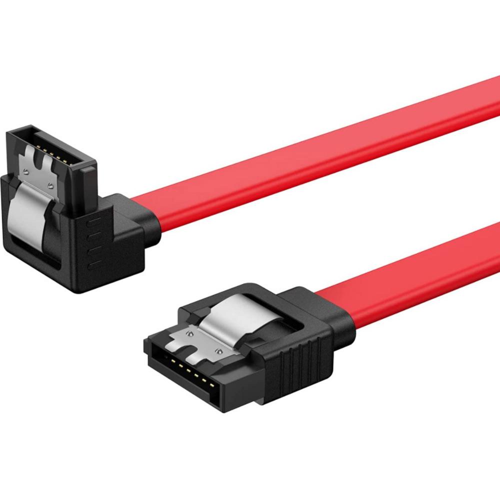 SATA 7-Pin auf SATA 7-Pin, rotes Kabel, gerade auf rechtwinklig