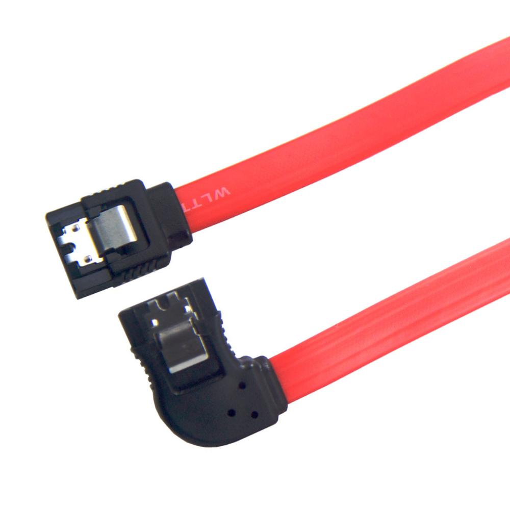 SATA 7Pin to SATA 7Pin Red Cable, Straight to Right Bend