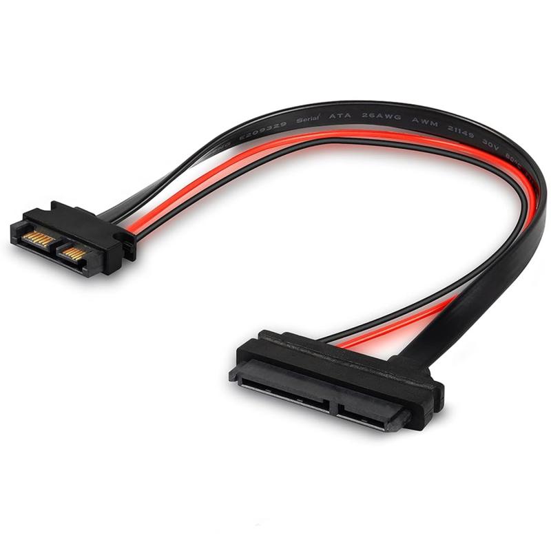 Slimline SATA 13P Male to SATA 22P (7+15) Female Cable