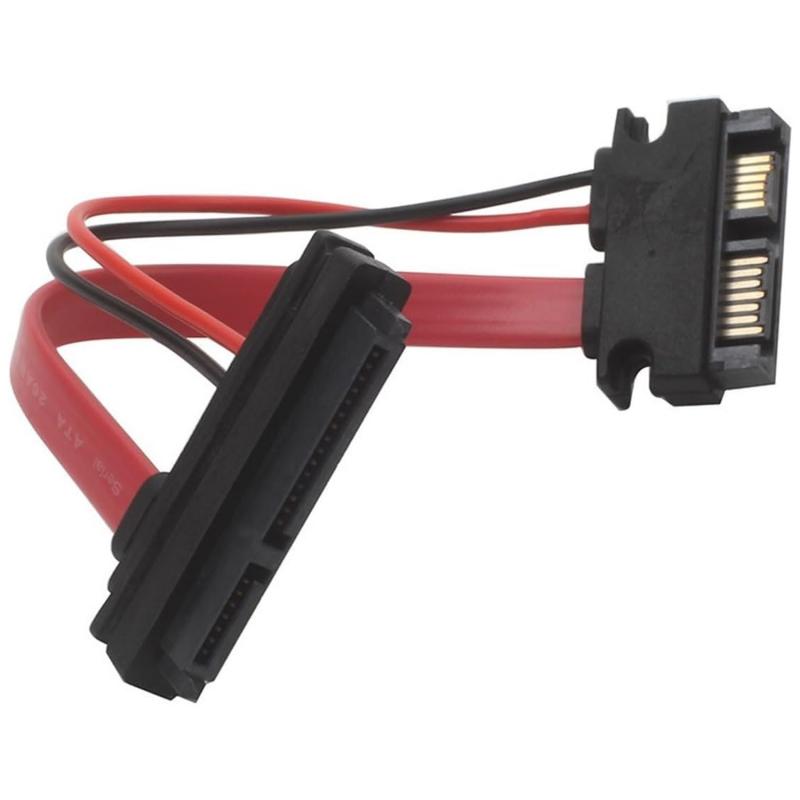 Slimline SATA 13P Male to SATA 22P (7+15) Female Cable