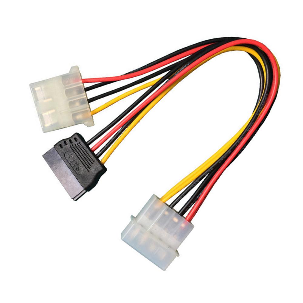 SATA 15Pin Female to Two 4Pin (One Male & One Female) IDE Power Cable