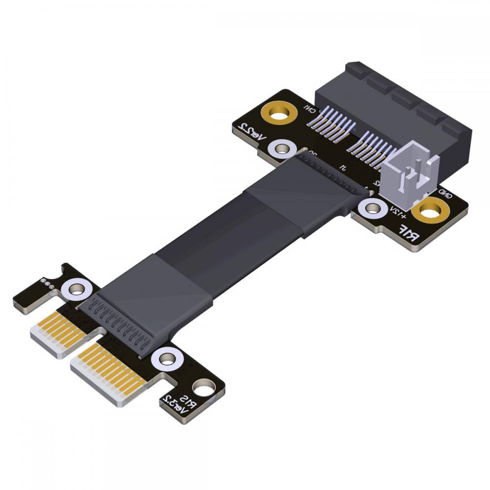 PCIe 3.0 x1 to x1 Extension Cable, Male STR to Female STR with SATA 15P ...