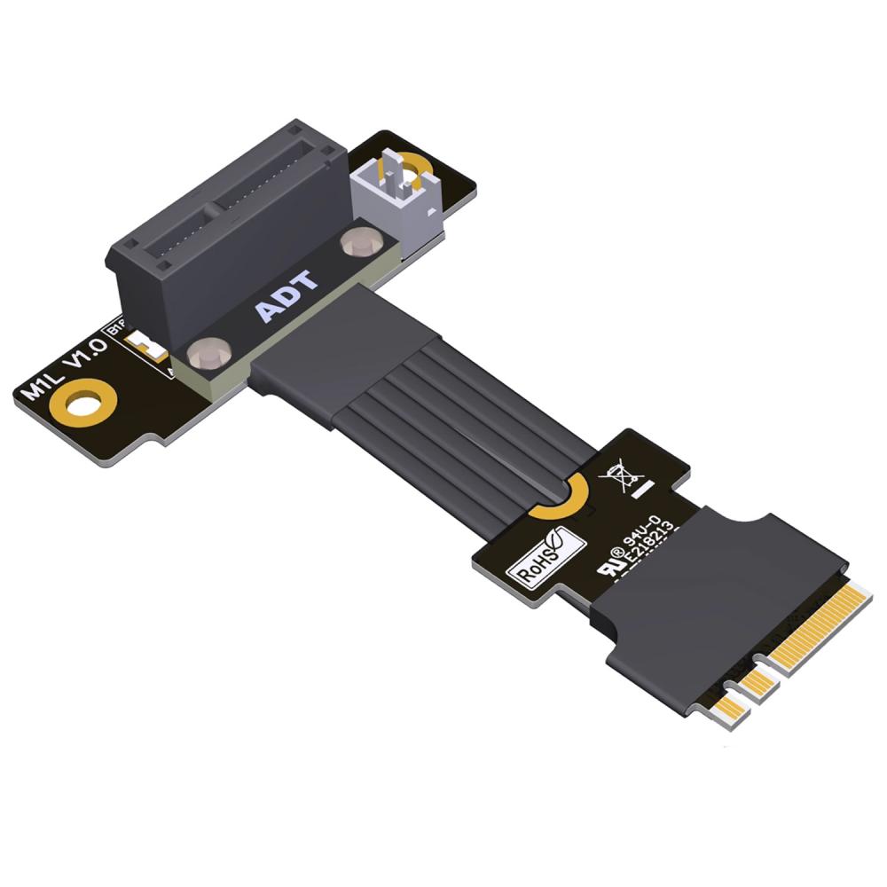 M.2 Key A.E. to PCIe 4.0 x1 Female Up R/A Extension Cable