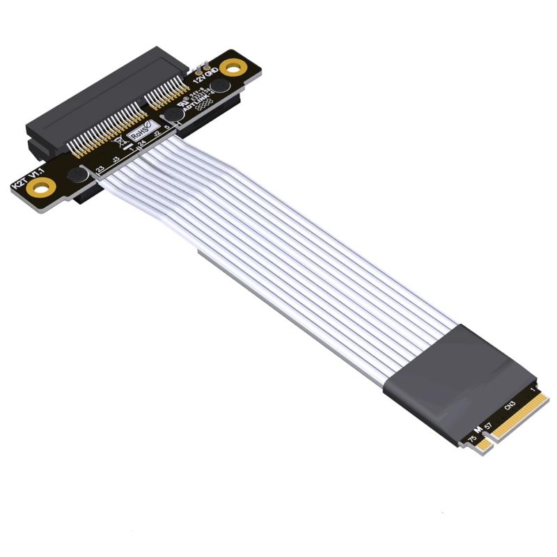 M.2 NVMe Male Turn 180 Degree to PCIe 4.0 x4 Female Extension Cable, 85 ...