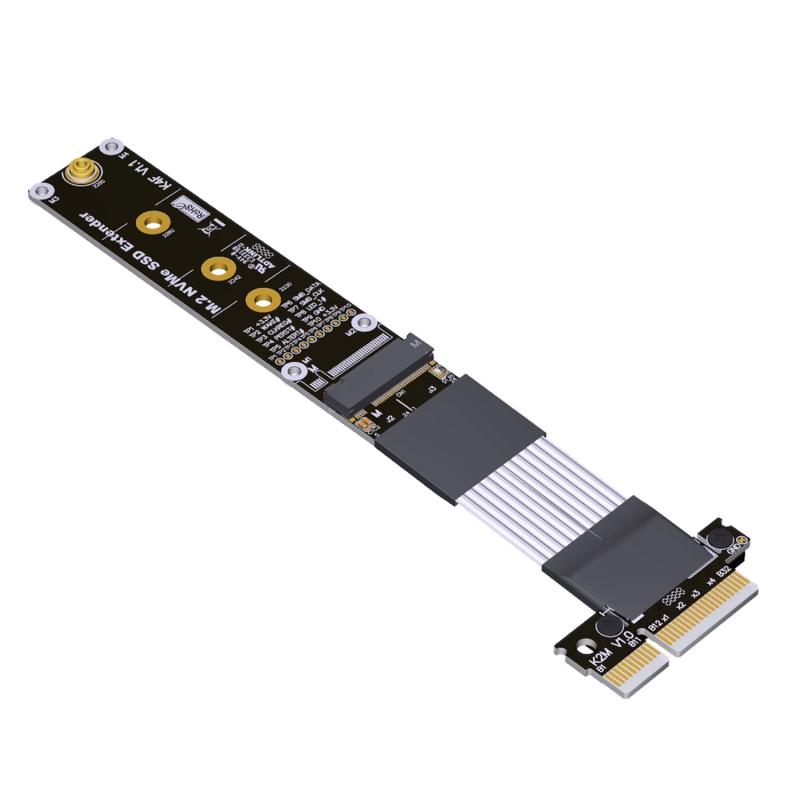 PCIe 4.0 x4 Male to M.2 NVMe Key M 2280 SSD Extension Cable, 85-ohm Low ...