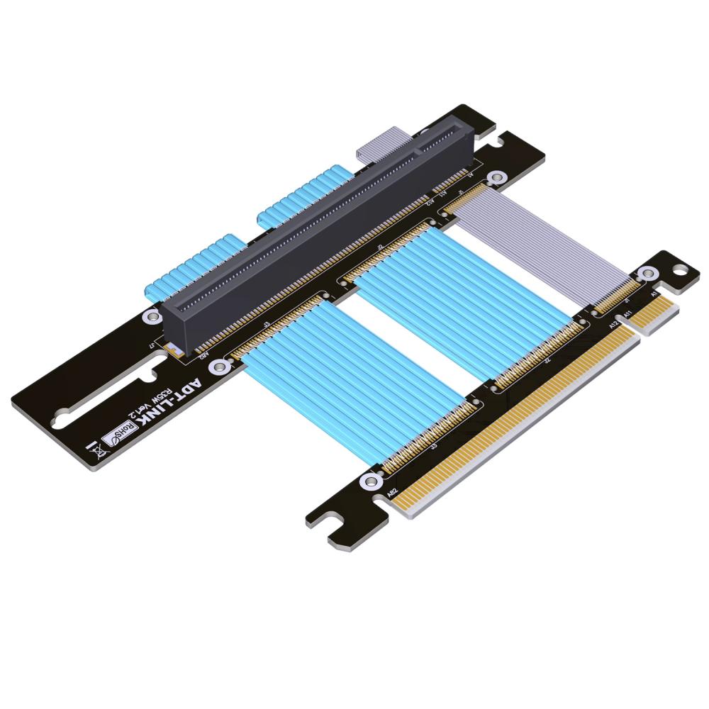 PCIe 4.0 x16 Male to x16 Female R/A Blue Extension Cable