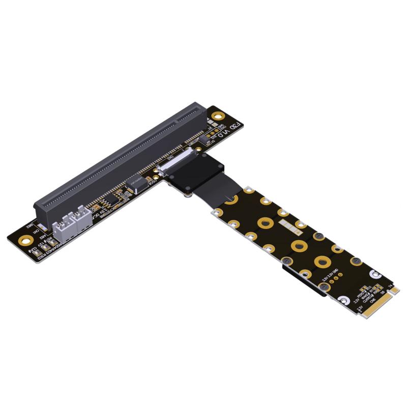 M.2 NVMe Male to PCIe 5.0 x16 Female Up R/A FFC Extension Riser Cable